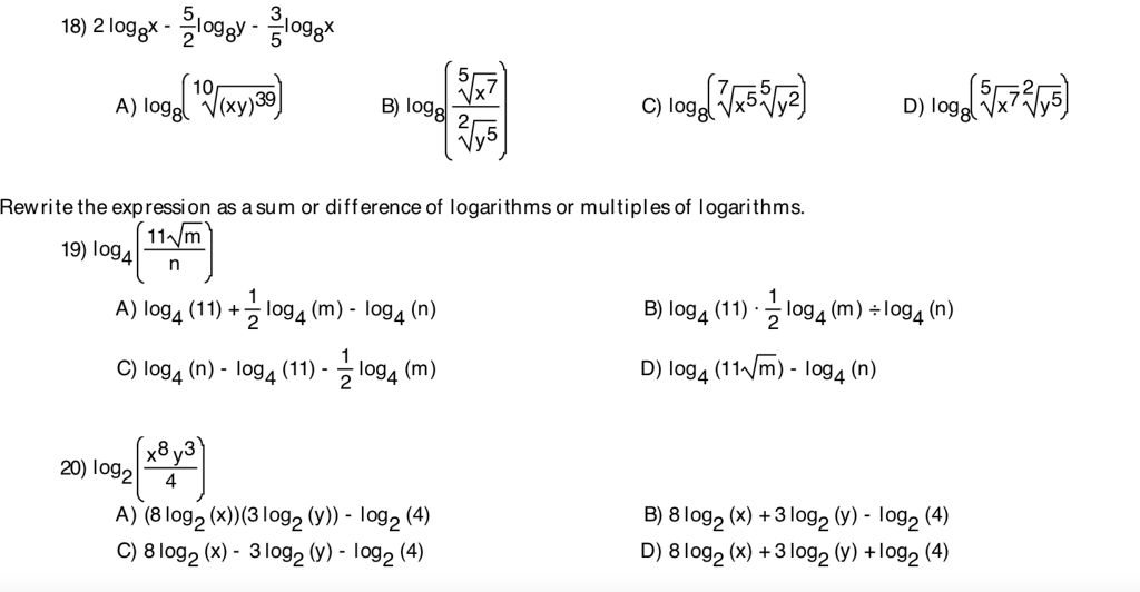 Solved 18 2 Loggx 510ggy 1093 A 1099 xy189 B Chegg