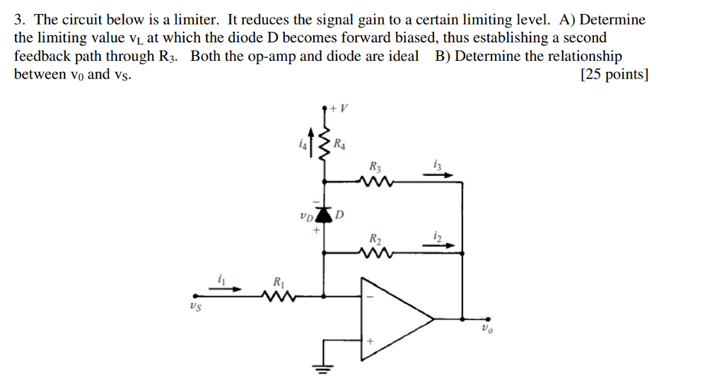 Solved 3. The circuit below is a limiter. It reduces the | Chegg.com