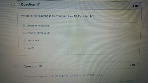 Solved Which of the following is an example of an AB_2E_2 | Chegg.com