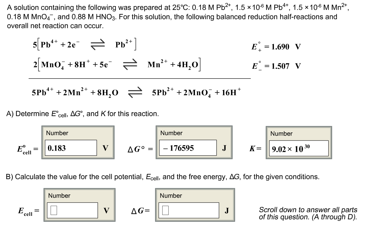 Solved Calculate the value of E_cell for this system at | Chegg.com