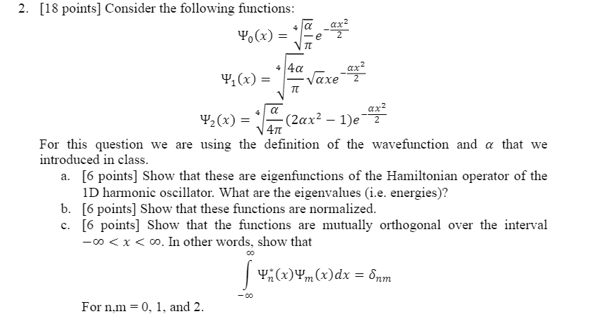 Solved Show that these are eigenfunctions of the Hamiltonian | Chegg.com
