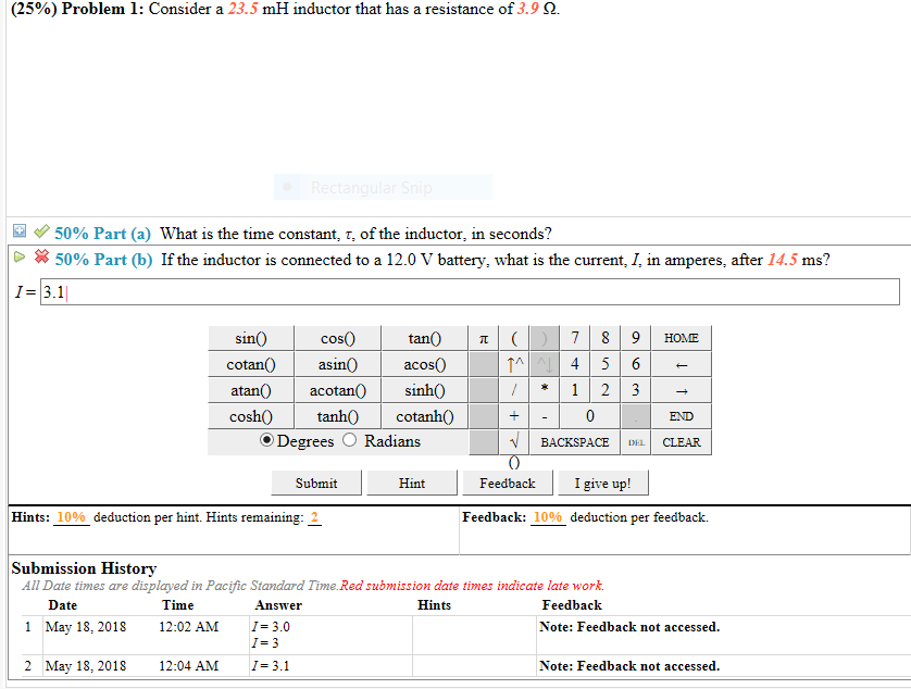 Solved (25%) Problem 1: Consider a 23.5 mH inductor that has | Chegg.com Solved (25%) Problem 1: Consider a 23.5 mH inductor that has | Chegg.com