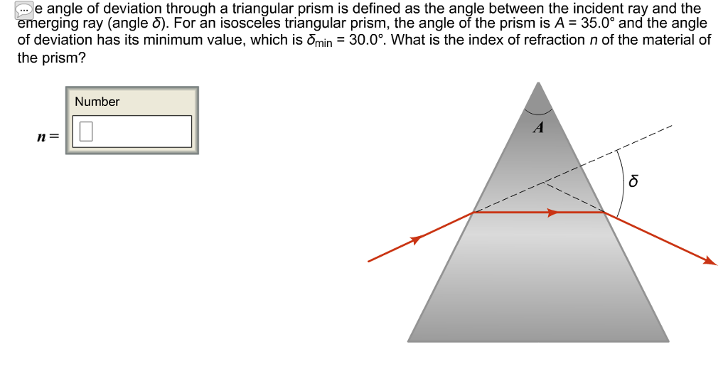 Solved .e angle of deviation through a triangular prism is | Chegg.com
