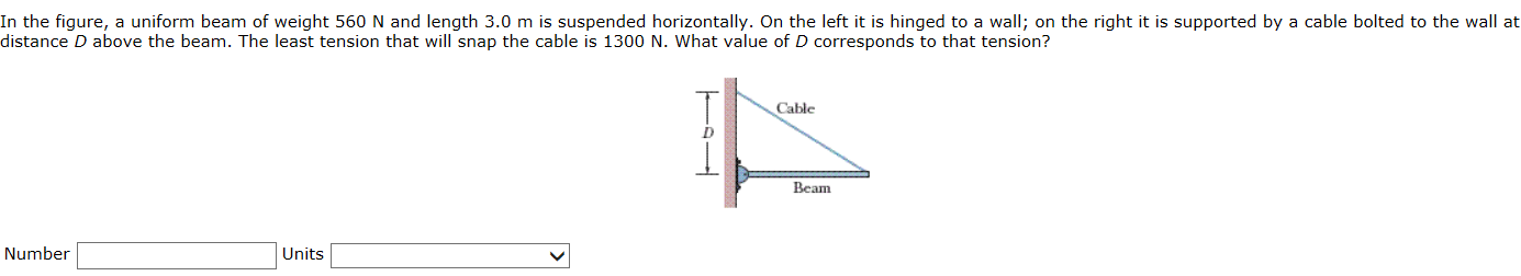 Solved In the figure, a uniform beam of weight 560 N and | Chegg.com