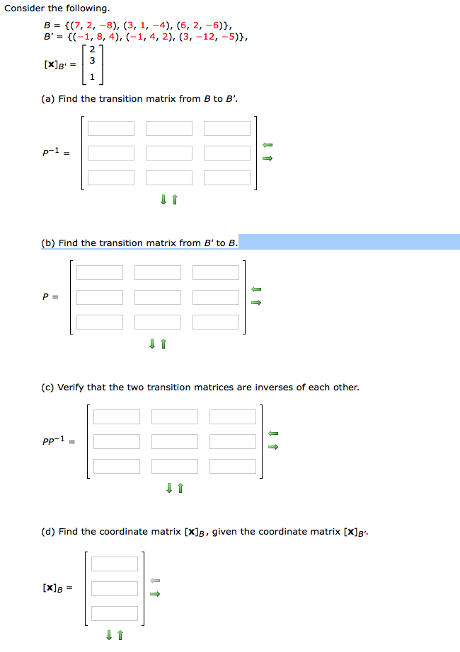 Solved Consider the following. (a) Find the transition | Chegg.com