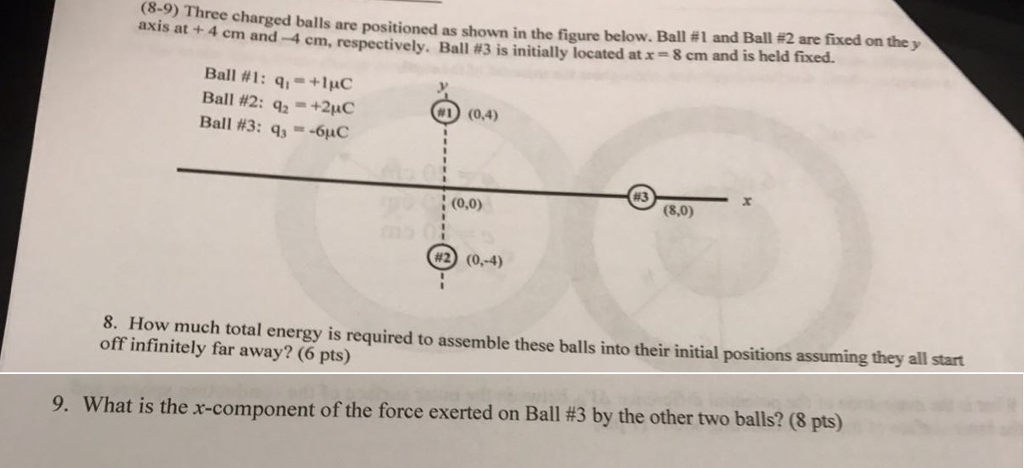 Solved (8-9) Ball #1 and Ballr2 are fixed on the y axis) | Chegg.com