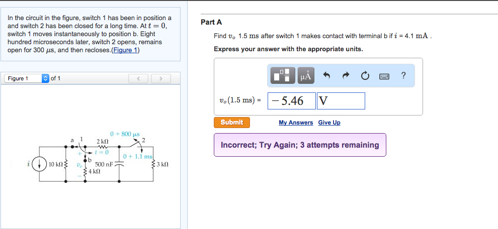 Solved In the circuit in the figure, switch 1 has been in | Chegg.com