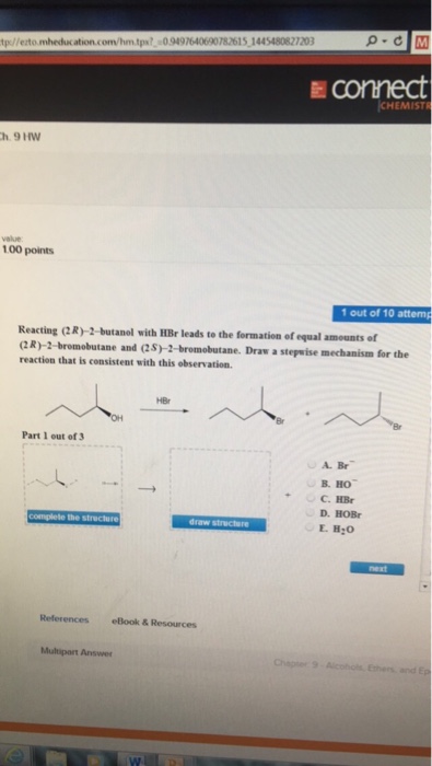 Solved Draw a stepwise mechanism for the reaction that is | Chegg.com