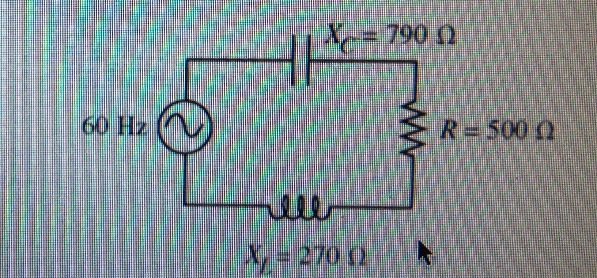 Solved The 60â€Hz ac source of the series circuit shown in | Chegg.com