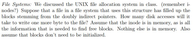 Solved File Systems: We discussed the UNIX file allocation | Chegg.com