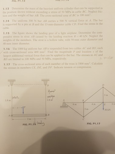 Solved Determine the mass of the heaviest uniform cylinder | Chegg.com