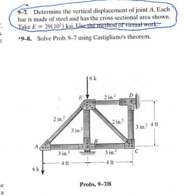 Solved Determine the vertical displacement of joint A. Each | Chegg.com