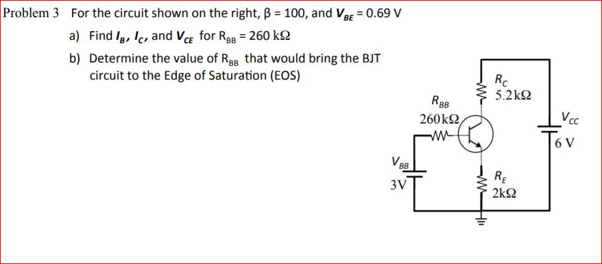 Solved Problem 2. Use the large-signal models for the | Chegg.com