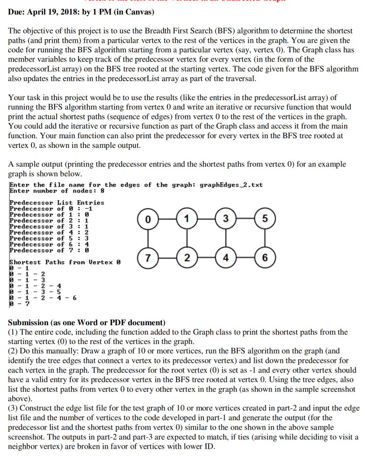 Solved Due: April 19, 2018: by 1 PM (in Canvas) The | Chegg.com
