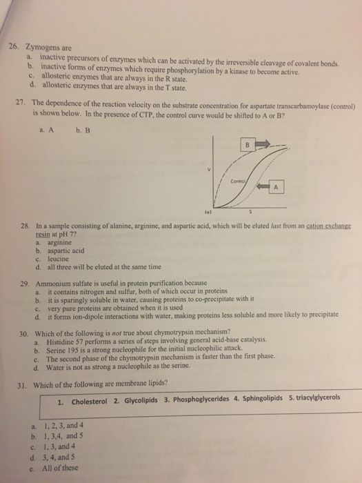 Solved Zymogens are inactive precursors of enzymes which | Chegg.com