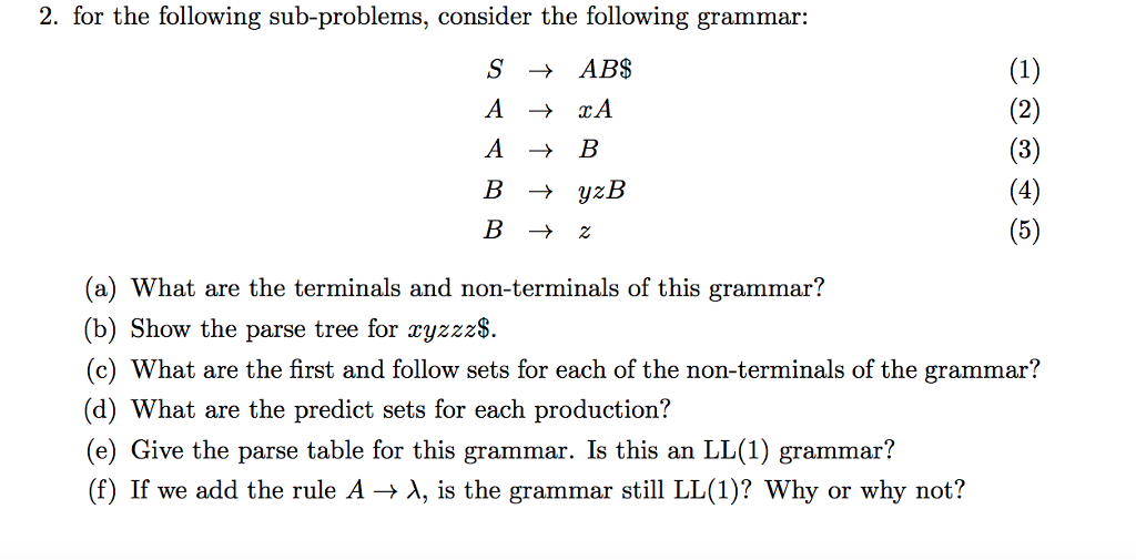 Solved 2. for the following sub-problems, consider the | Chegg.com Solved 2. for the following sub-problems, consider the | Chegg.com
