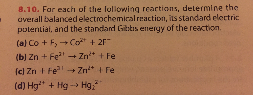 Solved 8.10. For each of the following reactions, determine | Chegg.com