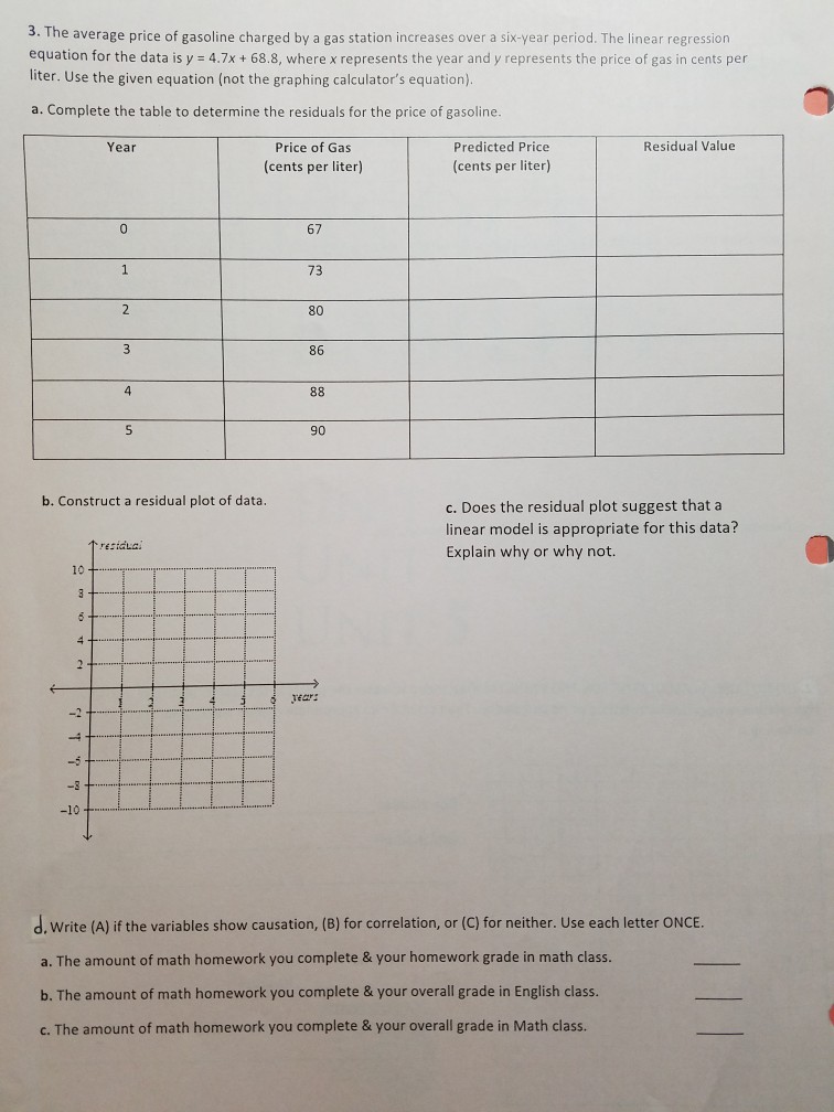 Solved 3. The average price of gasoline charged by a gas | Chegg.com