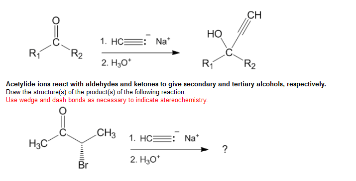 Solved Acetylide ions react with aldehydes and ketones to | Chegg.com