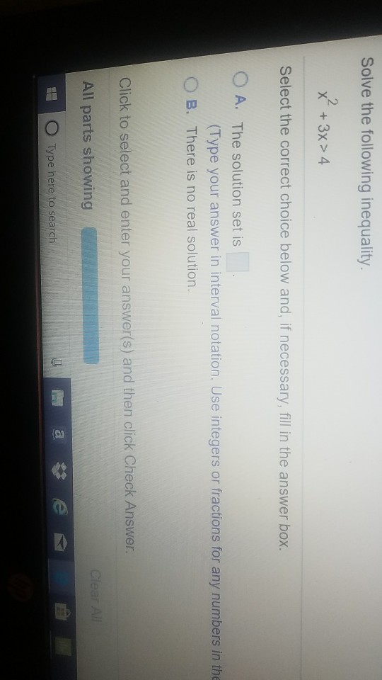 Solved Solve the following inequality 2 Select the correct | Chegg.com