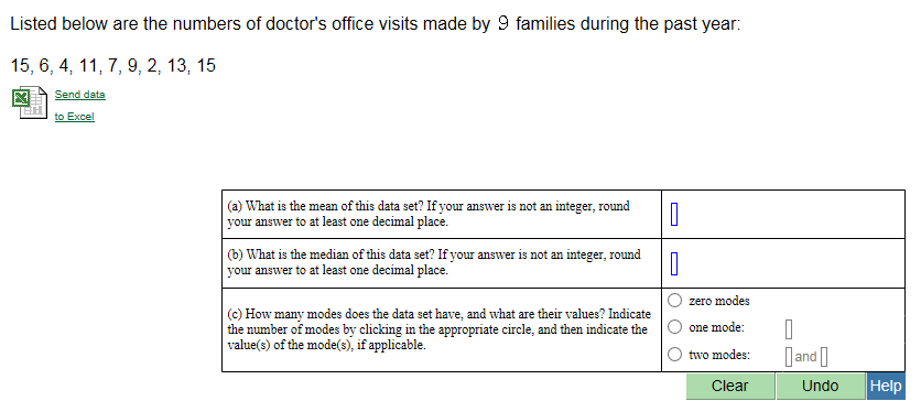 Solved Listed below are the numbers of doctor's office | Chegg.com