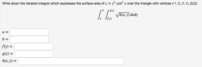 Solved Write down the iterated integral which expresses the | Chegg.com