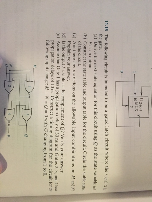 Solved The following circuit is intended to be a gated latch | Chegg.com