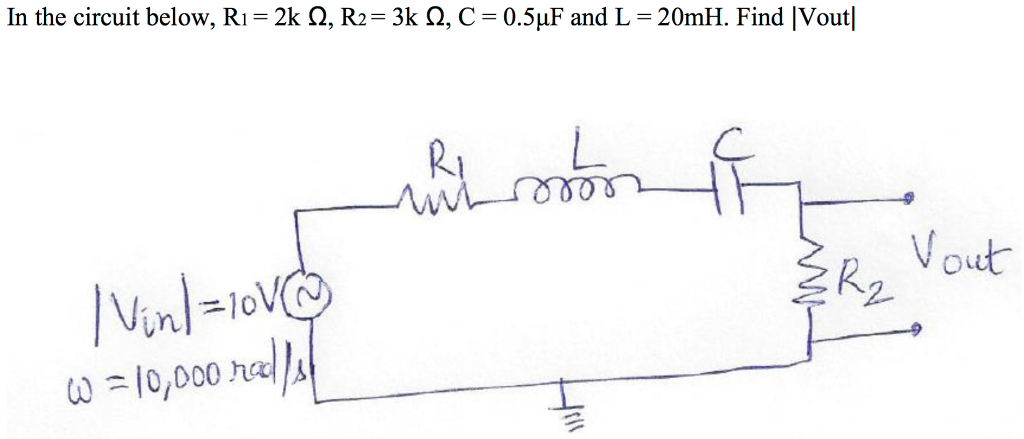 Solved In the circuit below, R_1 = 2k ohm, R_2 = 3k ohm, C = | Chegg.com