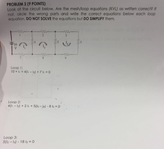 Solved Look at the circuit below. Are the mesh/loop | Chegg.com