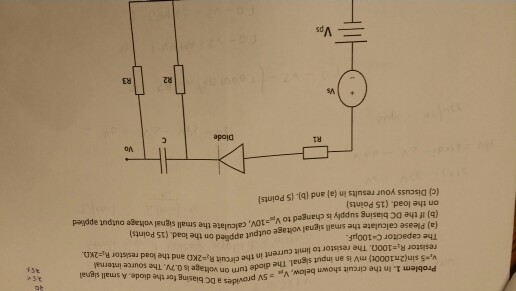 Solved In the circuit shown below, V = 5V provides a DC | Chegg.com