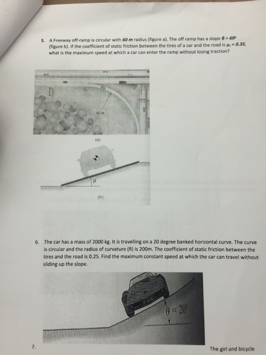 Solved A Freeway off-ramp Is circular with 60 m radius | Chegg.com