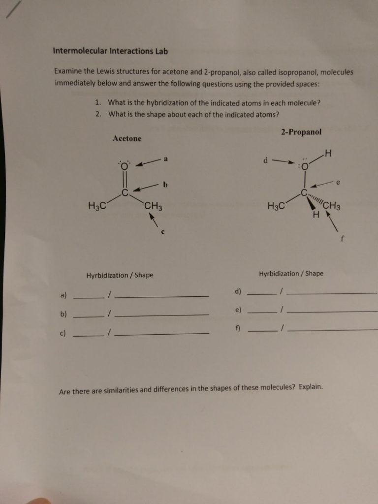 Solved Intermolecular Interactions Lab Examine the Lewis | Chegg.com