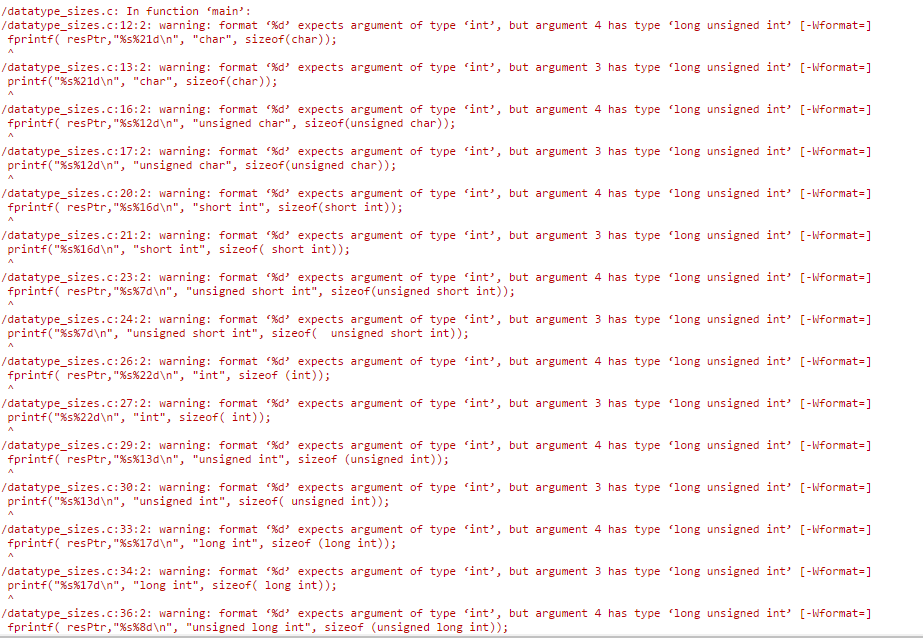 Solved In C 1116 Outputting Type Sizes To A File Write A 