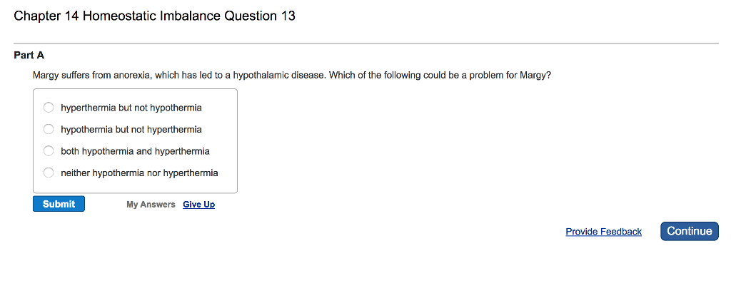 Solved Chapter 14 Homeostatic Imbalance Question 12 Part A | Chegg.com