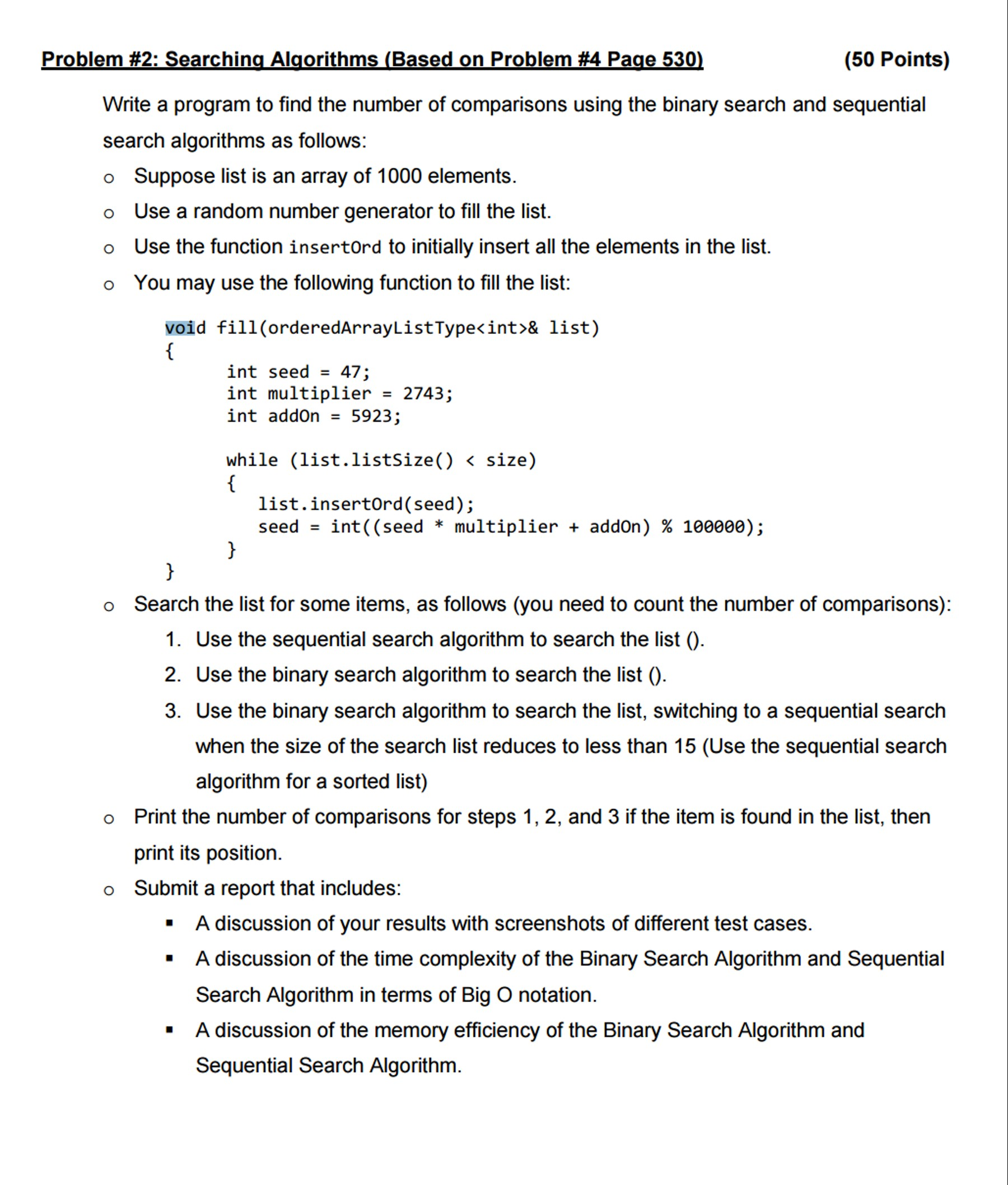 Solved Write a program to find the number of comparisons | Chegg.com