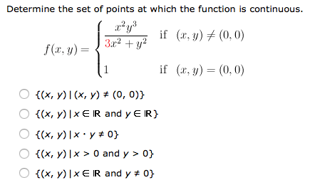Solved Determine the set of points at which the function is | Chegg.com