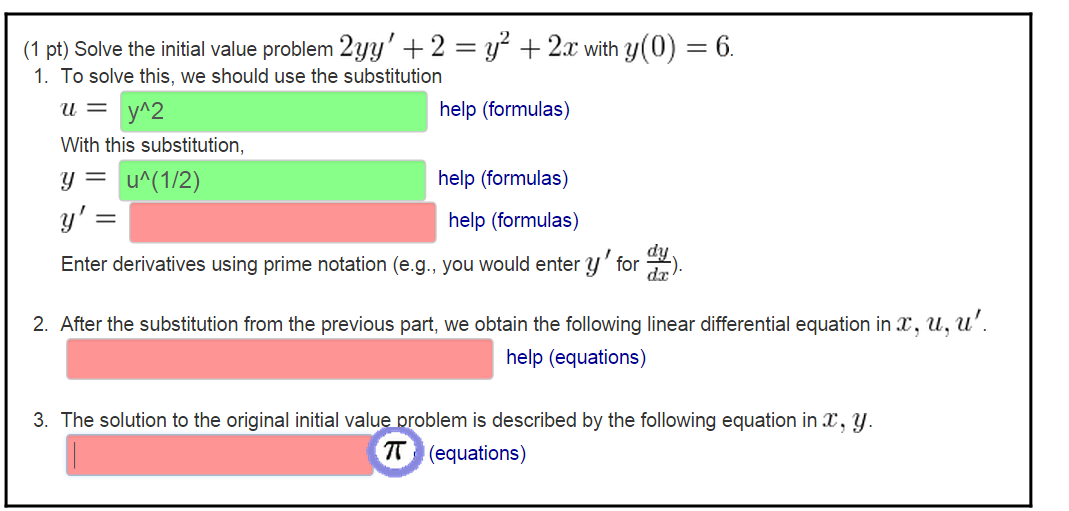 Solved Solve the initial value problem 2yy' + 2 = y2 + 2x | Chegg.com