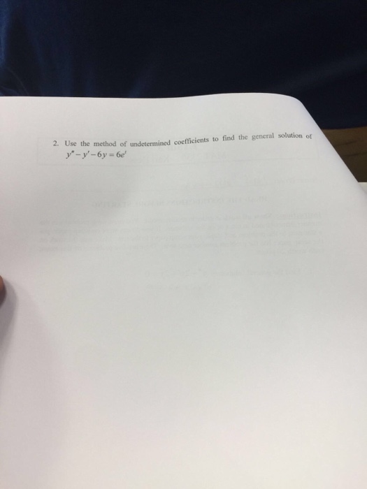 Solved Use the method of undetermined coefficients to find | Chegg.com