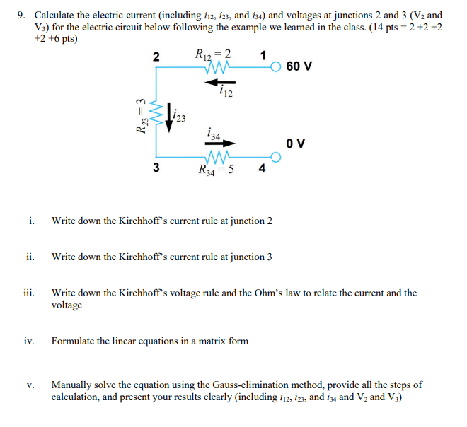 Solved 9. Calculate the electric current (including iz, izs, | Chegg.com