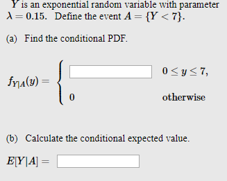 Solved Y is an exponential random variable with parameter | Chegg.com