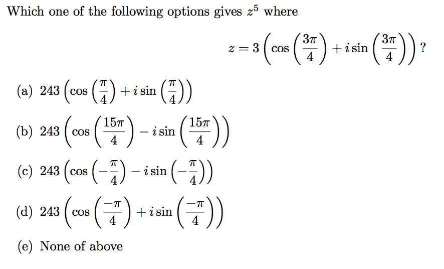 Solved Which One Of The Following Options Gives Z 5 Where Z Chegg
