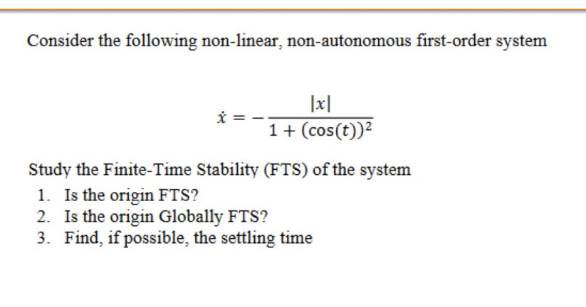 Solved Consider the following non-linear, non-autonomous | Chegg.com