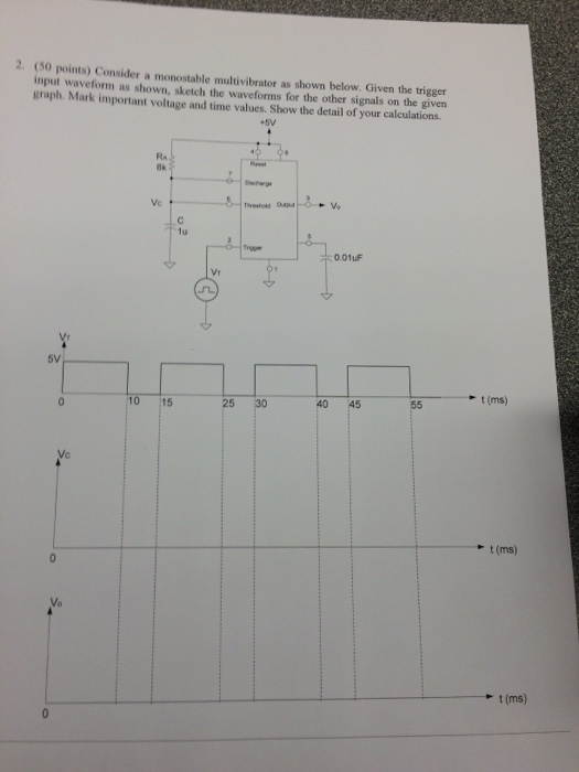 Solved Consider a monostable multivibrator as shown below | Chegg.com