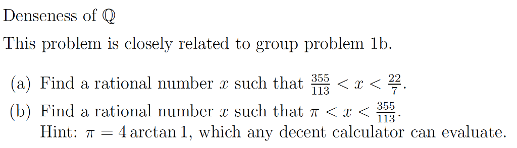 Solved Denseness of Q This problem is closely related to | Chegg.com