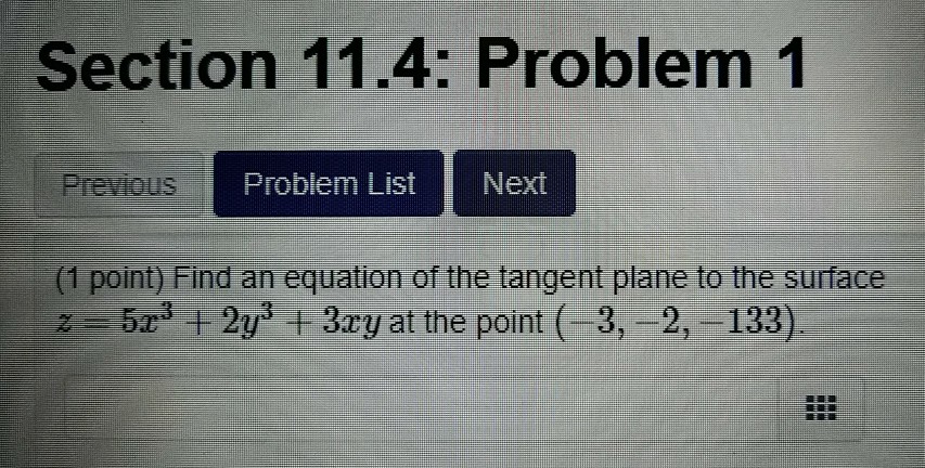Solved Section 11.4: Problem1 us Problem ListNext (1 point) | Chegg.com
