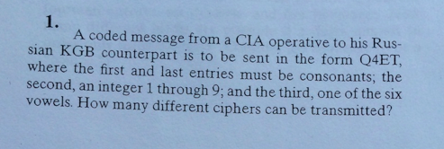 Solved 1. A coded message from a CIA operative to his Rus- | Chegg.com
