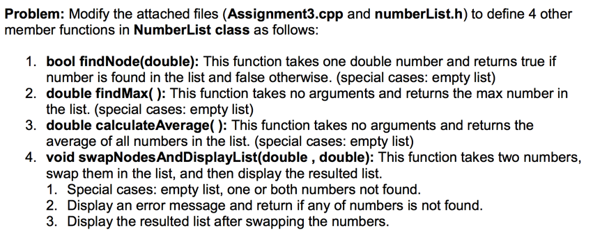 Topic: Linked Lists Language: c++ Header | Chegg.com