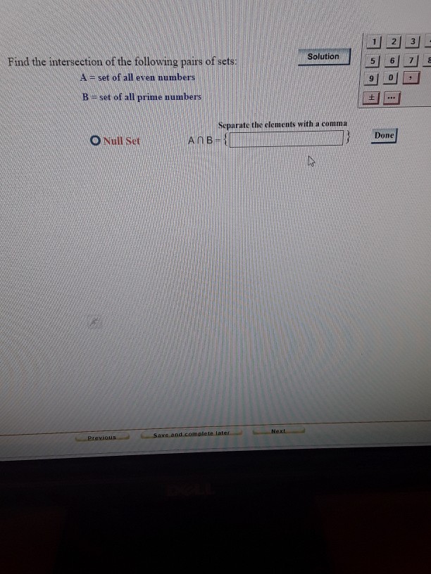Solved Find the intersection of the following pairs of sets: | Chegg.com