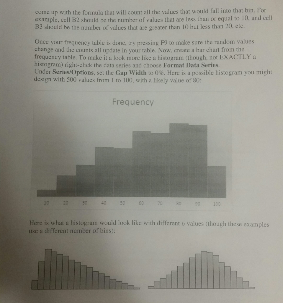 3. Generate a Histogram (Frequency Chart 1 Upper | Chegg.com