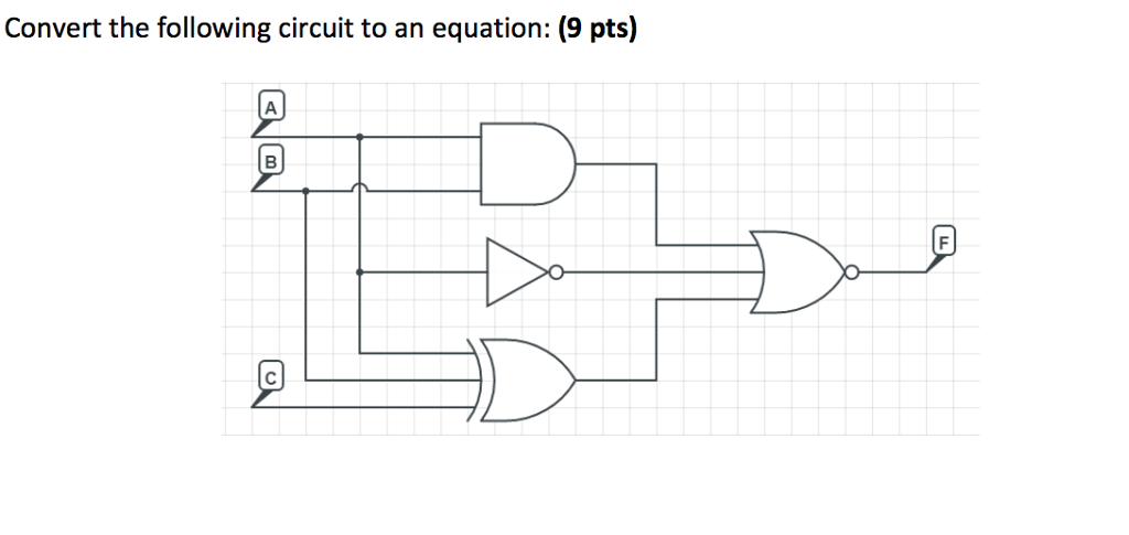 Solved Convert the following circuit to an equation: (9 pts) | Chegg.com